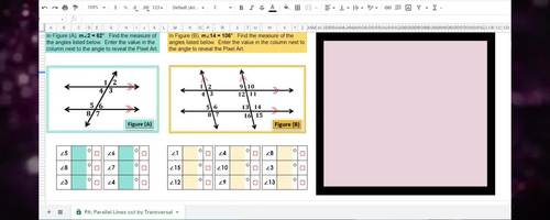 PIXEL ART: Parallel Lines cut by Transversal by Never Give Up on Math
