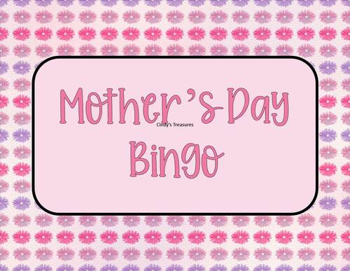 Mother's Day Bingo by Cindy's Treasures | TPT