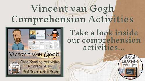 Vincent van Gogh Close Reading Passage & Comprehension Activities 3rd ...