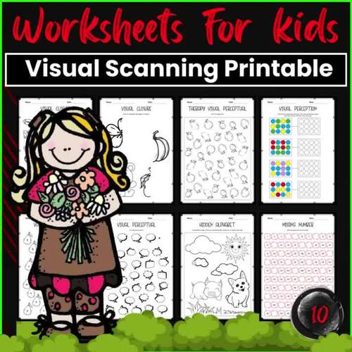 Visual Scanning Worksheets Printable by Lib Anatomy school | TPT