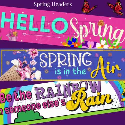 Spring Google Classroom Headers by Speechzella | TPT