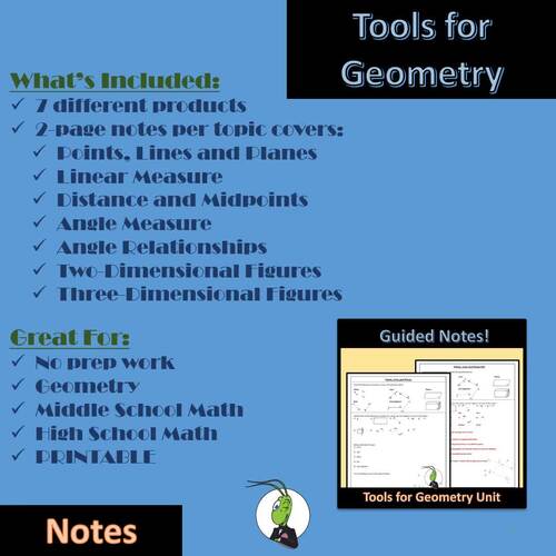 Tools for Geometry Guided Notes for Geometry Unit 1 by Grasshopper ...