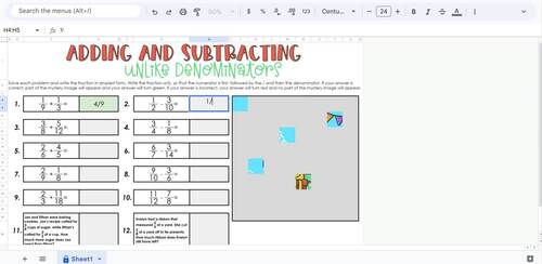 Adding and Subtracting Fractions with Unlike Denominators Digital ...