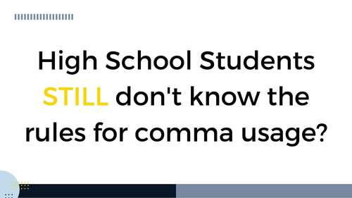 Punctuation - Comma Rules Practice Bell-Ringers by Dailey Lessons
