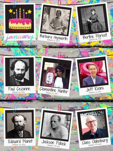 12 Months Famous Artist Birthday Posters Art Classroom Bulletin Board ...