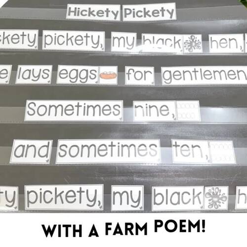 Farm Poem Black Hen - Phonological Awareness Pocket Chart Poem Literacy ...