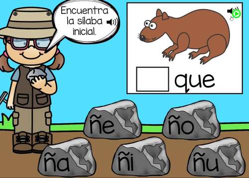 BOOM Cards Sílabas iniciales con la letra ñ- ña, ñe, ñi, ño, ñu | TpT