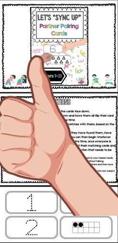 Lets "SYNC UP"- Partner Pairing Cards - Game Practicing MATH - COUNTING ...