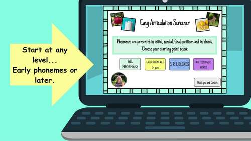 Easy Articulation Screener- Real Photos with Form | TPT