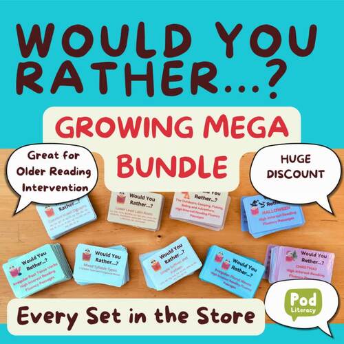 GROWING MEGA BUNDLE Would You Rather Reading Fluency Passages Grammar ...