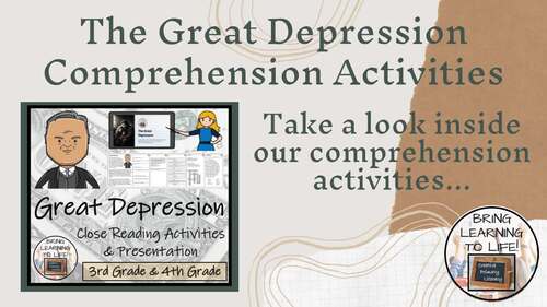 Great Depression Close Reading Passage & Comprehension Activities 5th ...