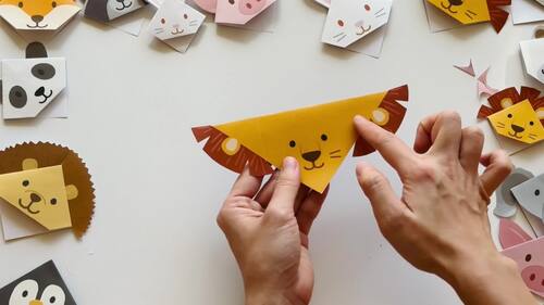 Safari Animal Origami Bookmarks & Finger Puppets | Printable Craft for Kids