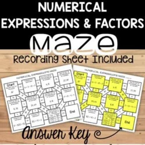 No Prep Numerical Expressions Review Maze by Thriving Teacher Inc
