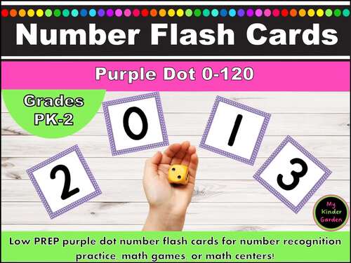 Printable Number Flashcards 0-120 | Purple Polka Dot Counting Fluency Cards