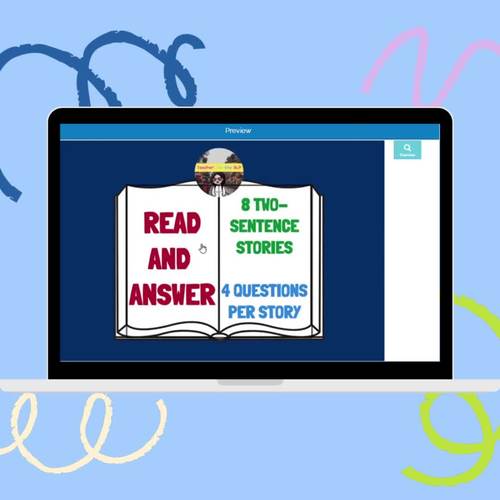 Read and Answer: 2-Sentence Short Stories Boom Cards by Teacher Jen the SLP