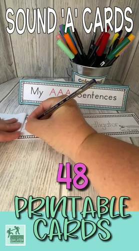 Kindergarten literacy centers and morning work phonics focus ‘a’ sound