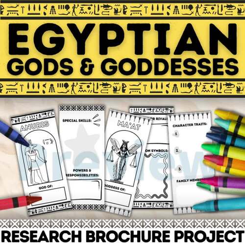 Egyptian Gods and Goddesses Mythology Brochure Research Activity ...