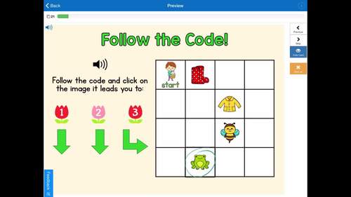 Spring Directional Coding Activities Digital Task Cards with Boom Cards