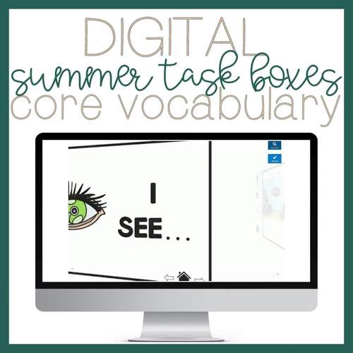 Summer Digital Boom Card Core Vocabulary Task Boxes | TPT