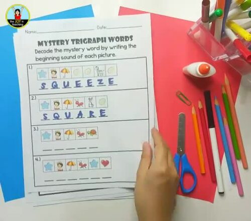 Three Letter Blends SQU Activity | Trigraphs Practice by The Joy in ...