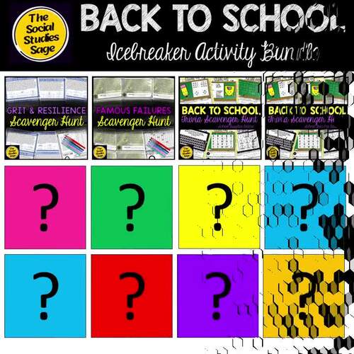 Back to School Icebreaker Bundle - Scavenger Hunts, Escape Rooms ...
