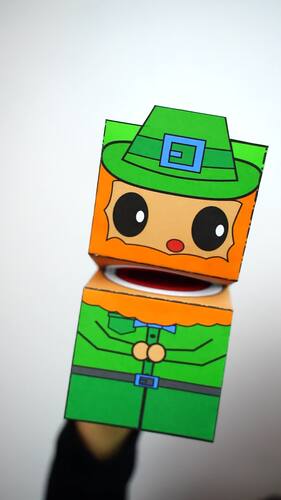 St. Patrick's Day Hand Puppet Craft , Letter L Leprechaun Coloring