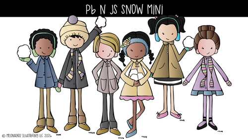 PB n Js clip art, Snow, Winter Mini by Melonheadz Clipart | TPT