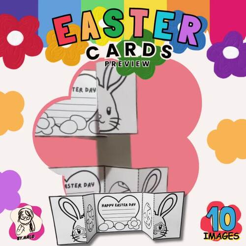 Easter Foldable Cards – 10 Cute DIY Easter Cards for Kids to Color ...