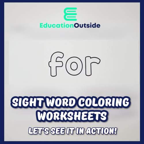 Sight Word Coloring Worksheets (Dolch Pre-Primer) - NO PREP Printable Set