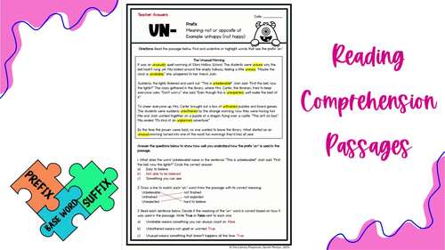 Prefix & Suffix Reading Passages | Grades 4-5 | Vocabulary & Context Clues