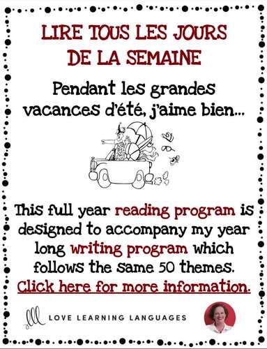 French reading passages and writing prompts - Lire et écrire #40 - BUNDLE