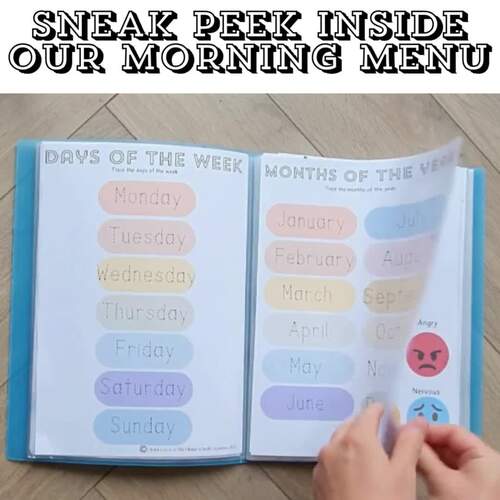 Morning Menu Work Binder Kindergarten Home-school Busy Book BUNDLE