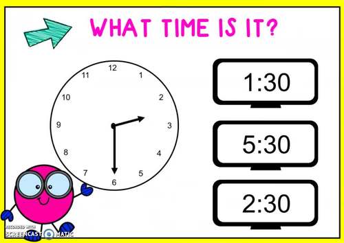 Telling Time Half Hours Boom Cards™ Distance Learning by Creating 4 ESL