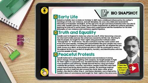 Mahatma Gandhi LINKtivity® (Digital Biography Activity | Research Project)