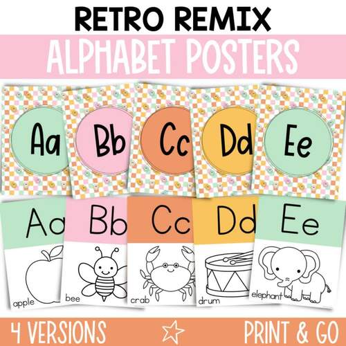 Alphabet Posters / Retro Alphabet Posters / Retro Remix by Sadie Piper ...