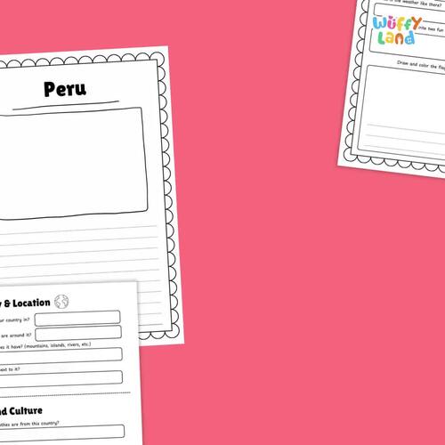 PERU Country Research Project | Printable Geography Worksheets Social ...