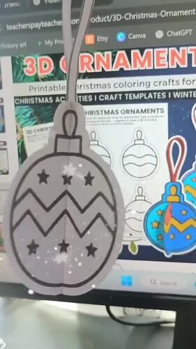3D Christmas Ornament Craft Templates, DIY Holiday Coloring & Tree ...