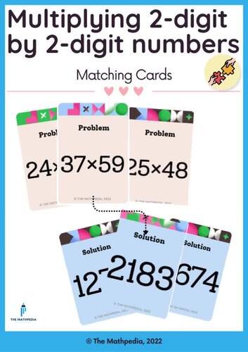 Matching Card Activity: Multiplying 2-digit by 2-digit numbers by The ...