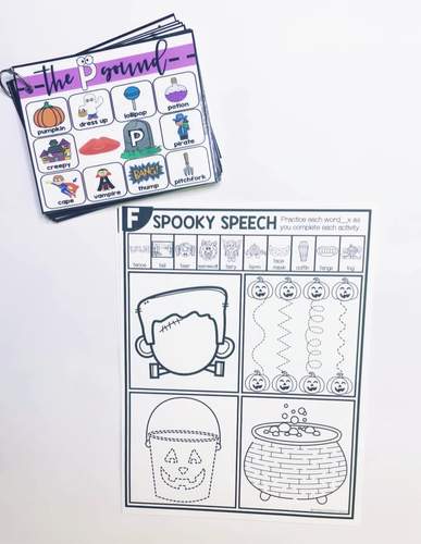 Speech Therapy Halloween Cards and Activities by The Busy Speech Mom