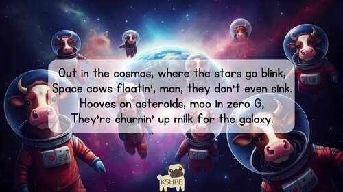 Music: Space Cows Choir Song Classroom Songs Reading Lyrics Sing-along