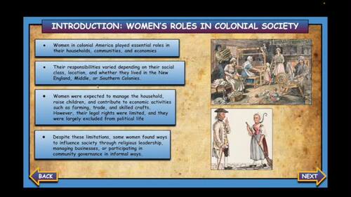 Role Of Colonial Women. L14 Bundled.Powerpoint.Primary Source.Articles.