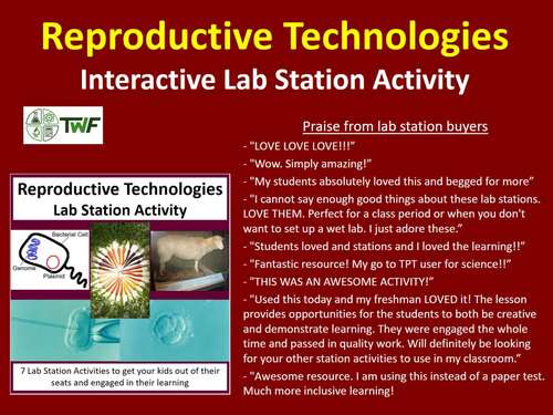Reproductive Technologies - Lab Station Activity by Teach With Fergy
