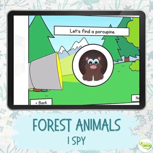 Flashlight Search I Spy Forest Animals Vocabulary Boom Cards™ | TpT