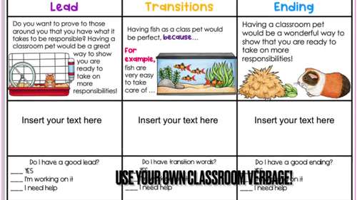 3rd Grade Opinion Writing Checklist by The Self-Sufficient Classroom