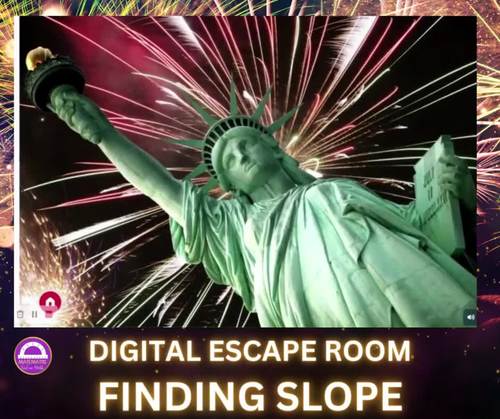 New Year 2024 Math Escape Room Finding Slope | Holidays Around the World