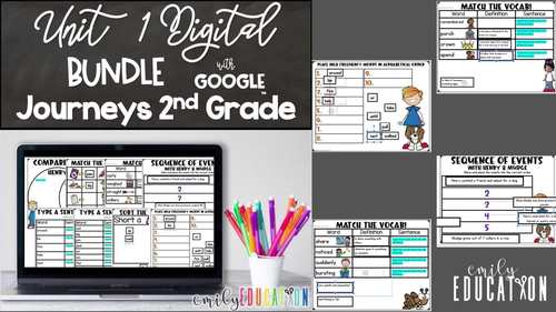 Journeys 2nd Grade Unit 1 Google and Seesaw Activities Bundle Distance ...