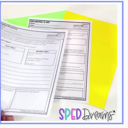 Greatest Common Factor GCF of Polynomials Guided Notes Practice Exit ...