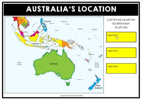 Australia Mapping States Territories and Capitals Google Slides | TPT