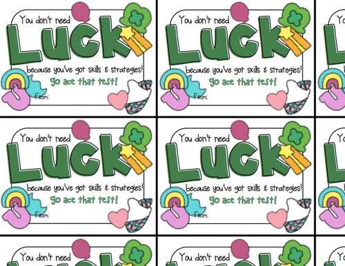 Lucky Charms Testing Motivation Tag- You don't need Luck because you've ...