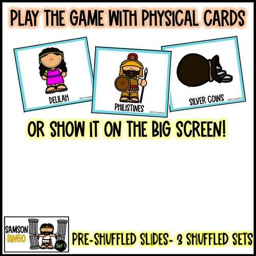 Samson Bible Bingo for Sunday School l Samson Bible Games l Samson Bingo